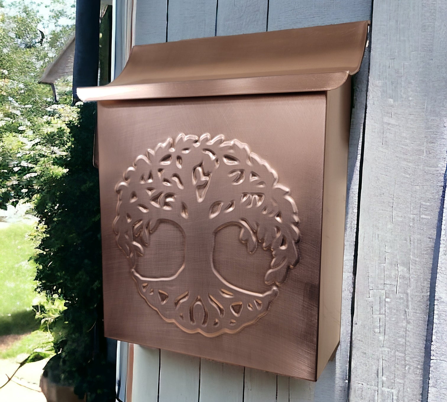 Flush Mount vertical Copper Mailbox | CU-COPPER DESIGN