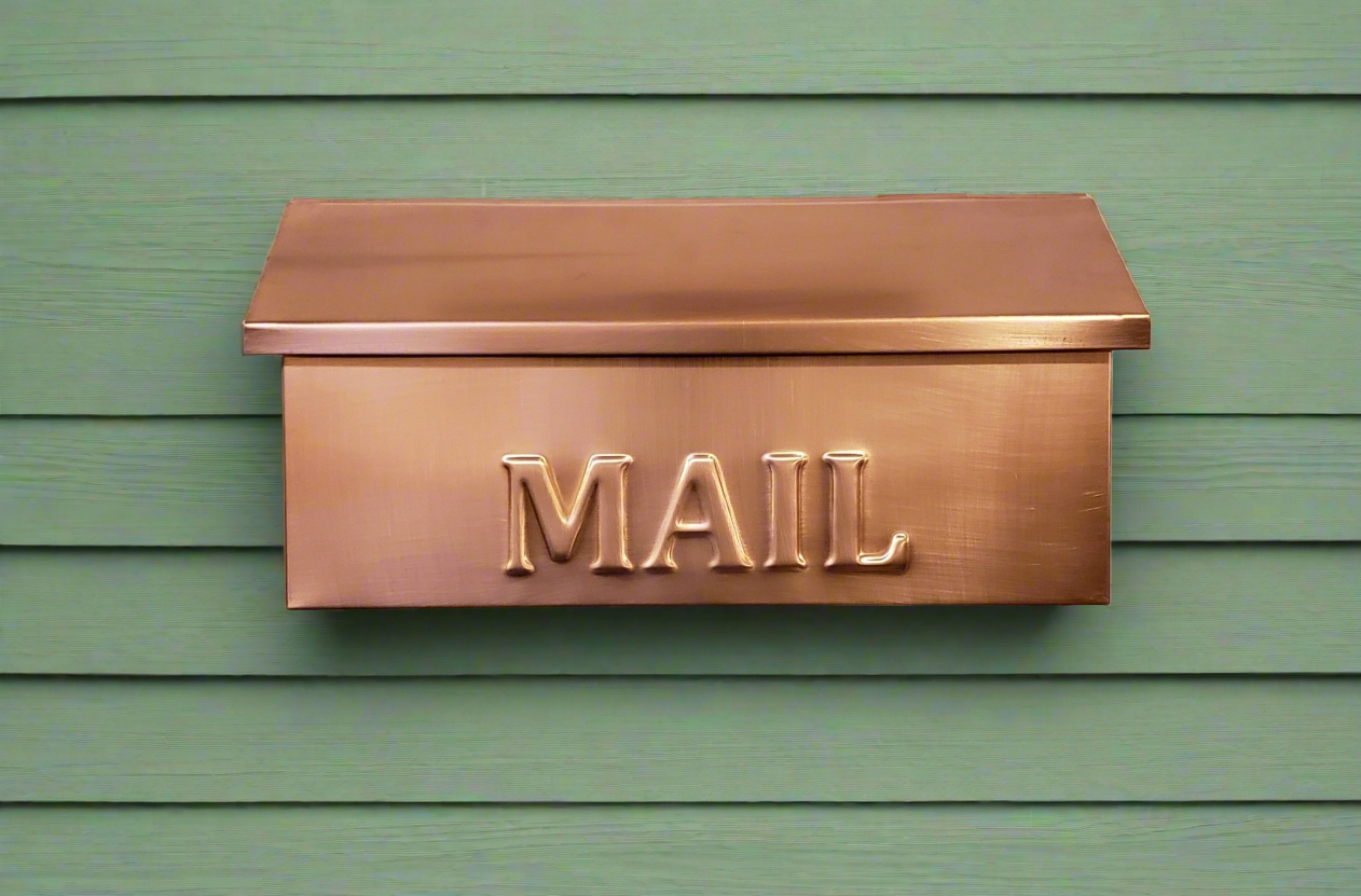 Wall Mount Copper Mailbox | Hand made Solid copper Outdoor mailbox – CU ...