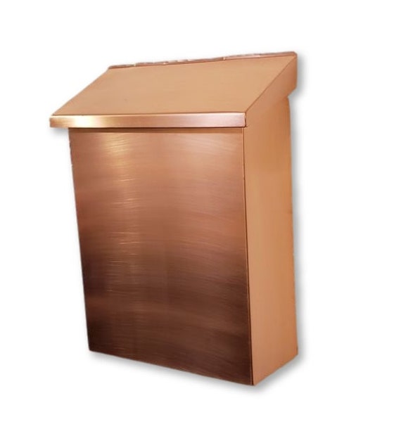 Large Flush Mount vertical Copper Mailbox | CU-COPPER DESIGN