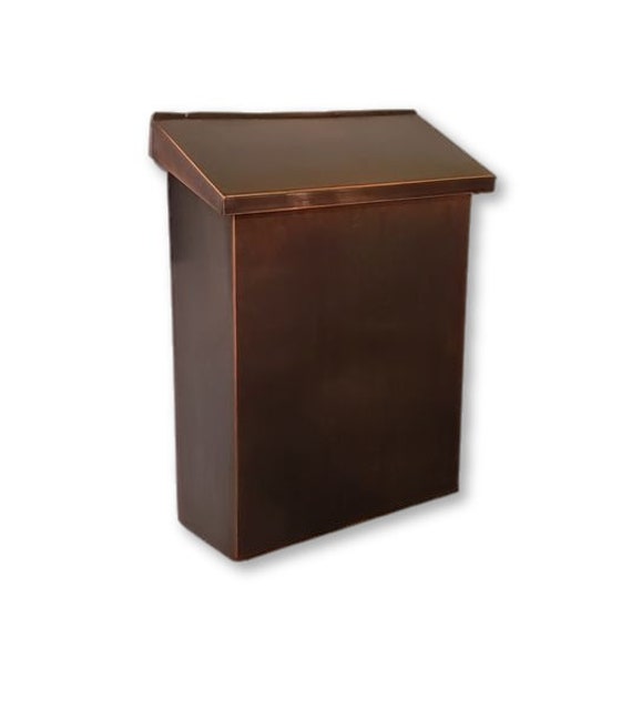 Large Flush Mount Vertical Patina Copper Mailbox | CU-COPPER DESIGN