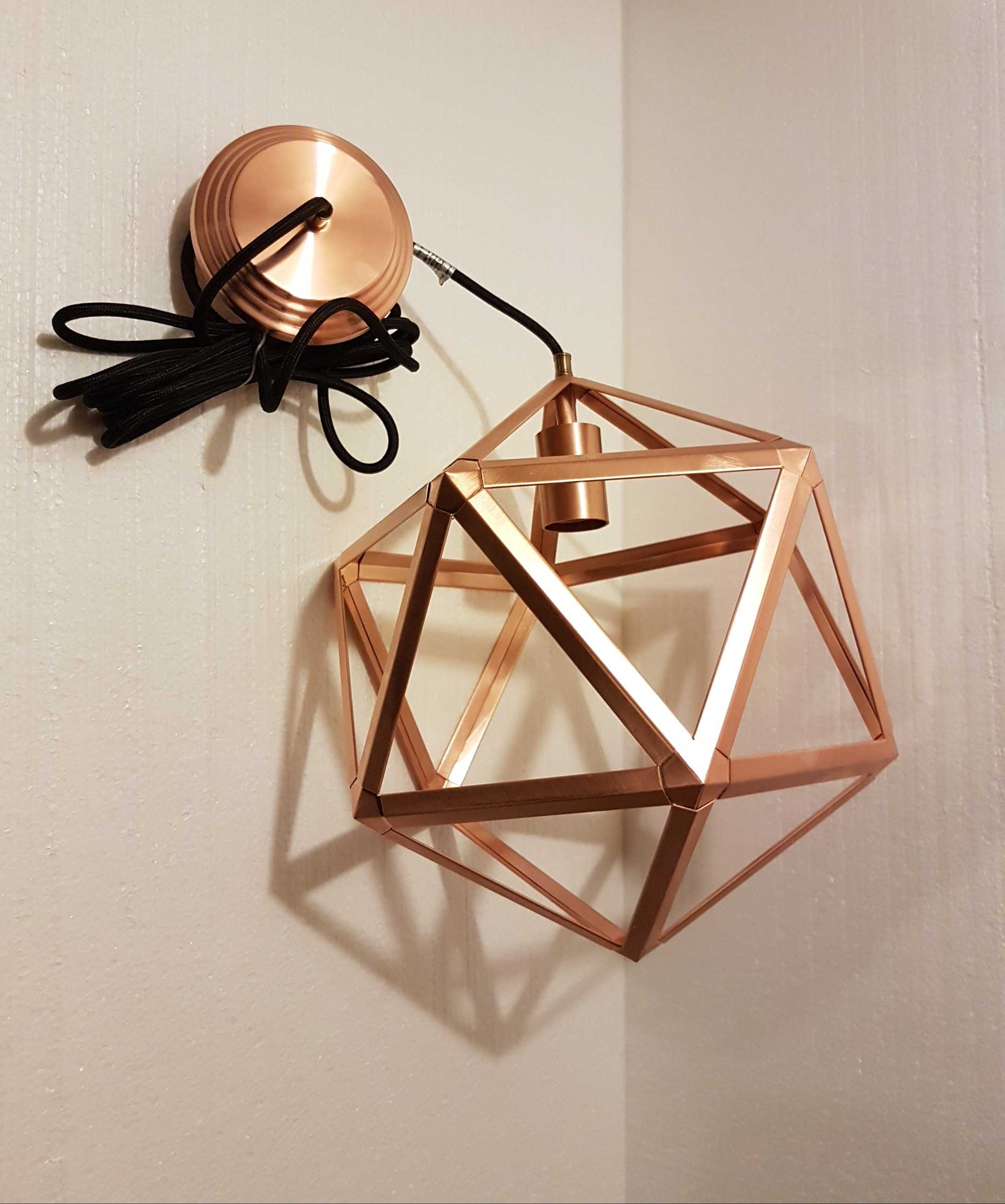 Icosahedron copper pendant light | CU-COPPER DESIGN