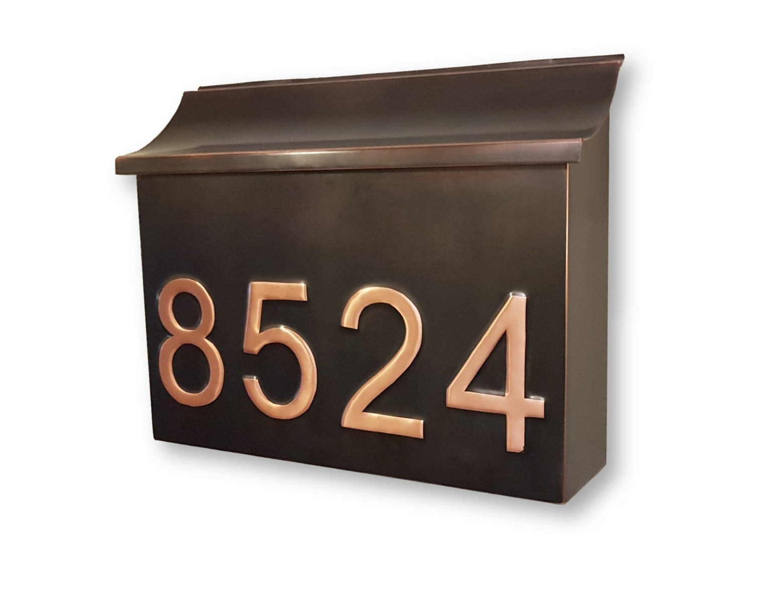 Buy LG Wall Mount Numbered Patina Copper Mailbox | Cu-Copper Design ...
