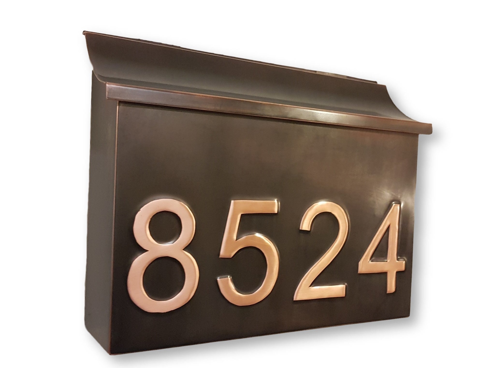 Buy LG Wall Mount Numbered Patina Copper Mailbox | Cu-Copper Design ...