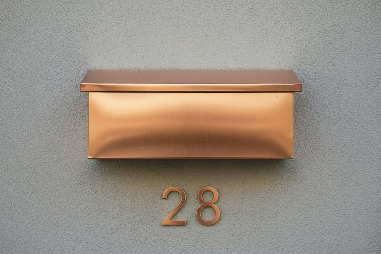 Flush Mount Copper Mailbox | CU-COPPER DESIGN