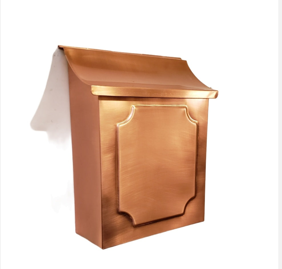 Flush Mount vertical Copper Mailbox | CU-COPPER DESIGN