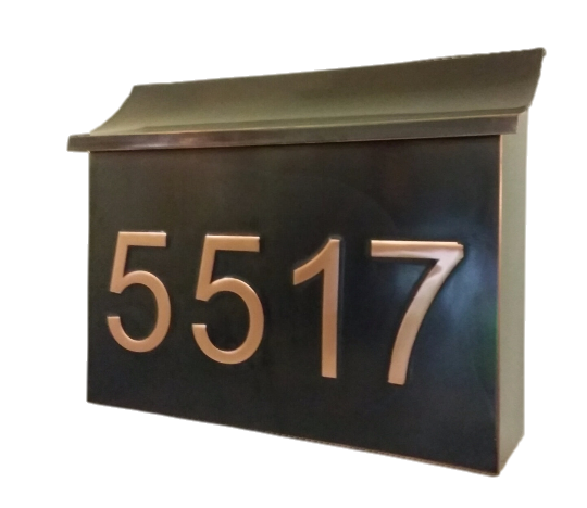Buy LG Wall Mount Numbered Patina Copper Mailbox | Cu-Copper Design ...