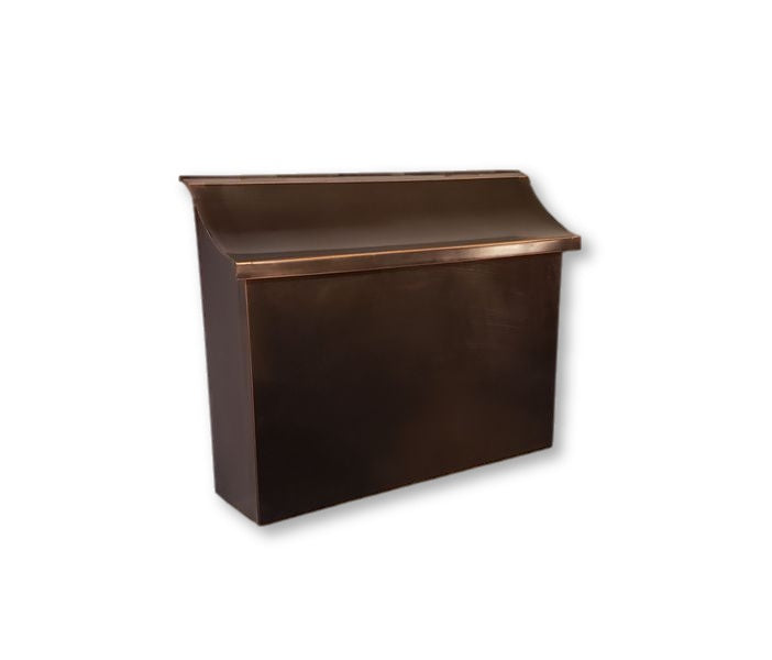Large Flush Mount Patina Copper Mailbox | CU-COPPER DESIGN